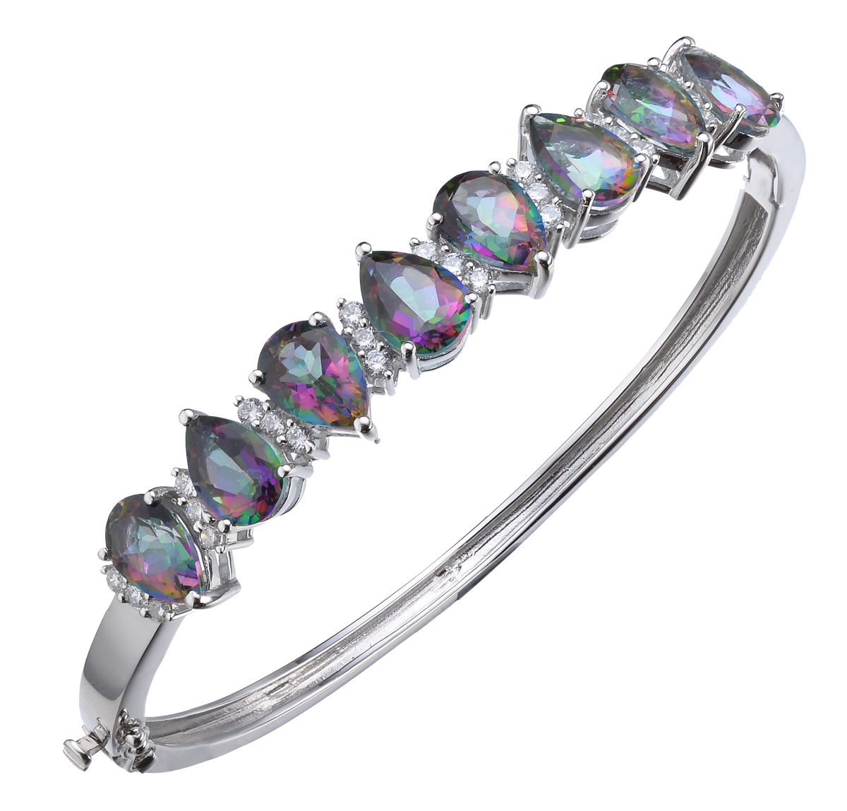 PEAR SHAPE CARIBBEAN TOPAZ BANGLE – Exotic Gems