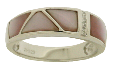 PINK MOTHER OF PEARL INLAY RING – Exotic Gems